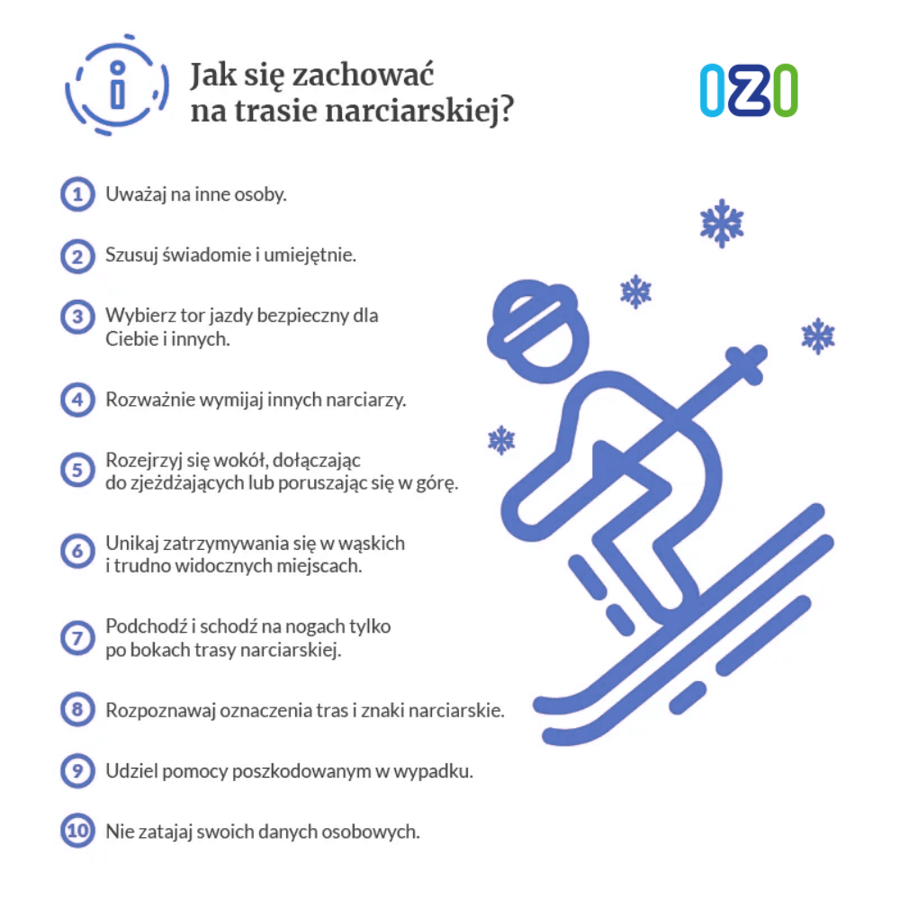 Jak się zachować na trasie narciarskiej - kodeks narciarza